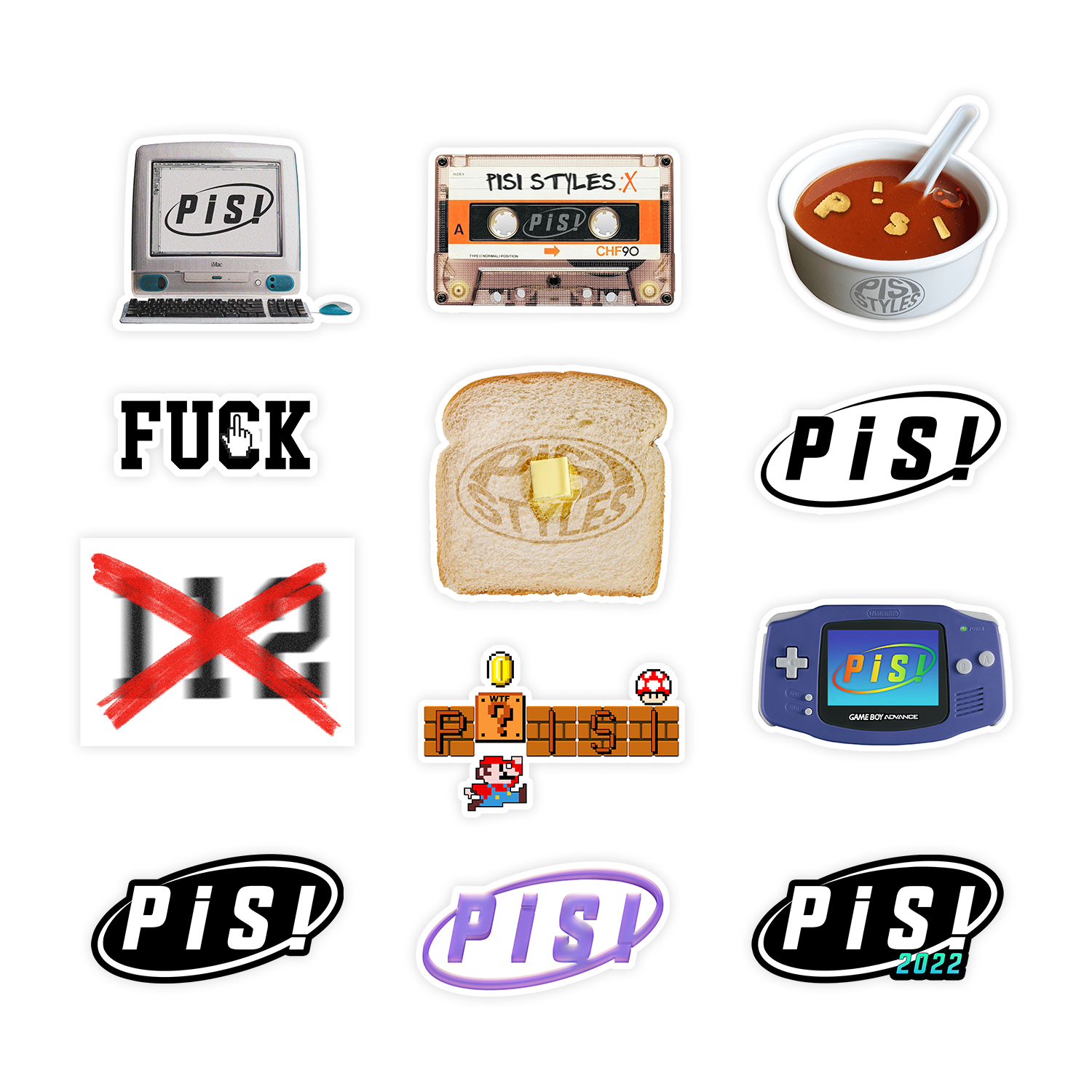 PISI Sticker Pack S22 | 12 Pieces - PISI STYLES